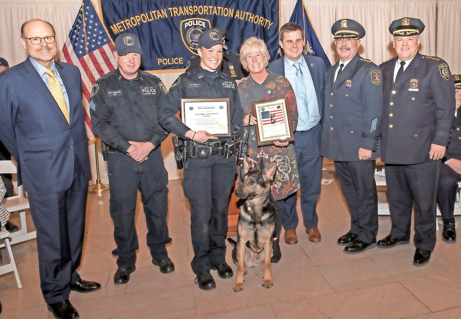 MTA PD officer from Malverne among latest class of K-9 cops in NYC ...