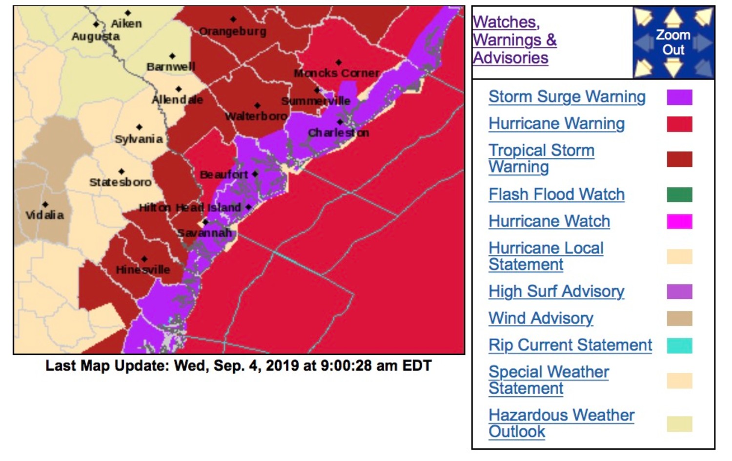 Dorian 8 a.m. Wednesday: Coastal Colleton forecast | Walterboro Live